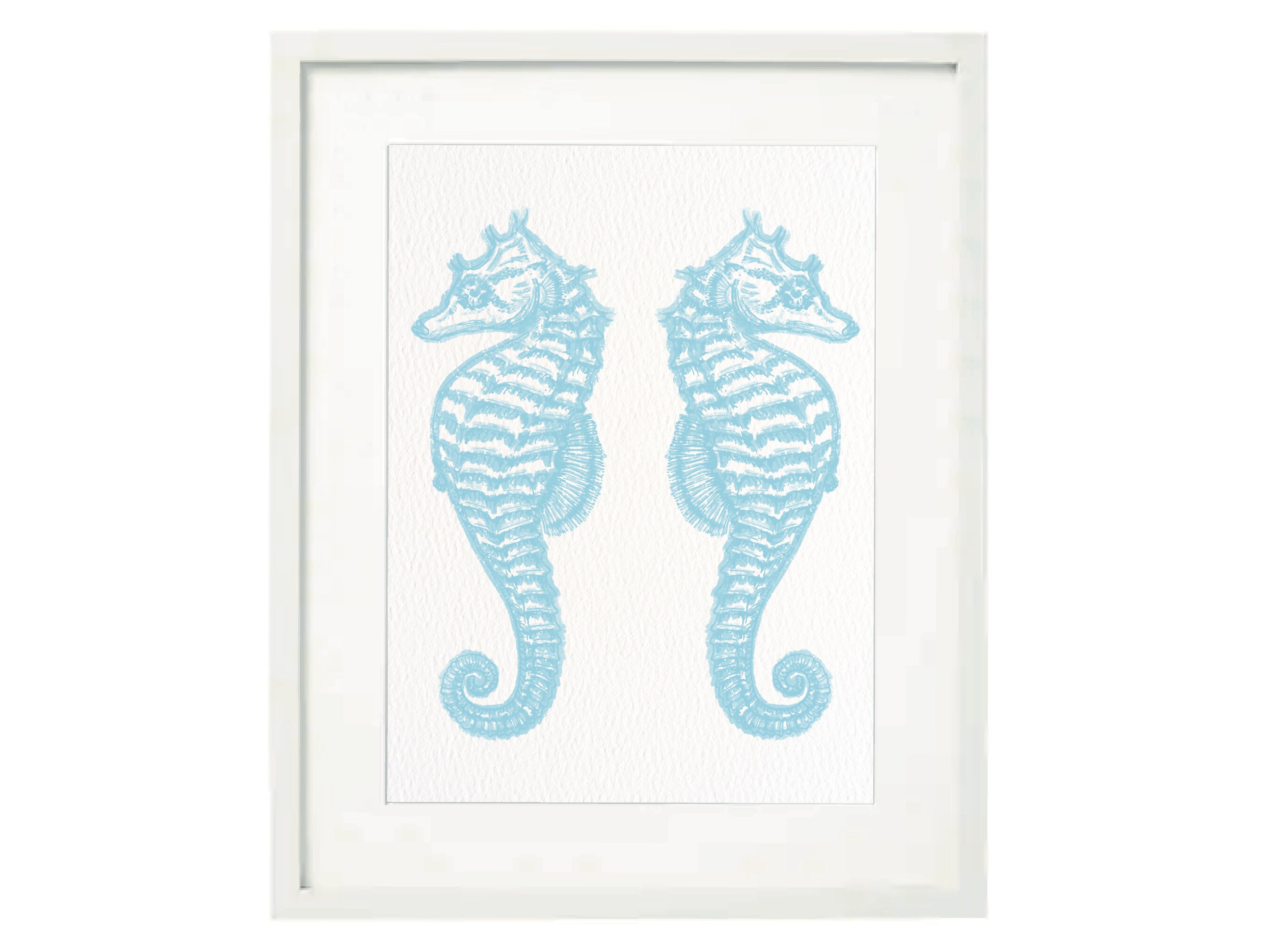 Blue Seahorses Printable Art Wall Art Blue Seahorses Posters Printable ...