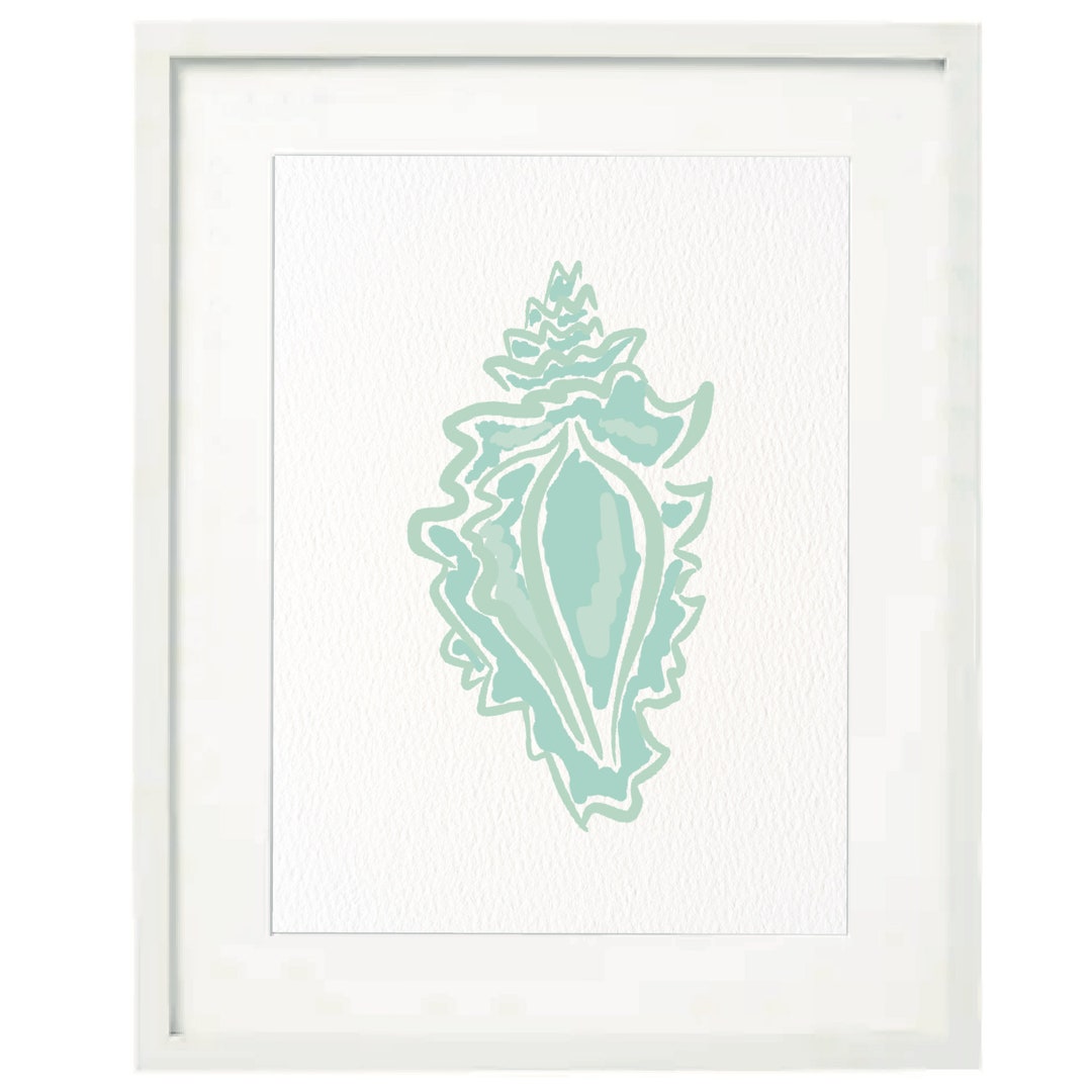 Seafoam Green Seashell Printable Art ~ Wall Art ~ Seafoam Shell Posters ...