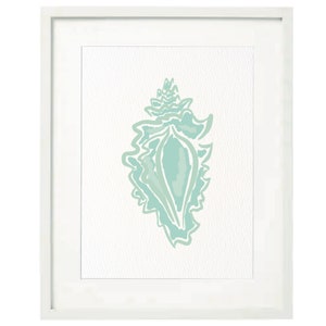 Green Seashell Printable Art Wall Art Green Shell Posters Printable ...