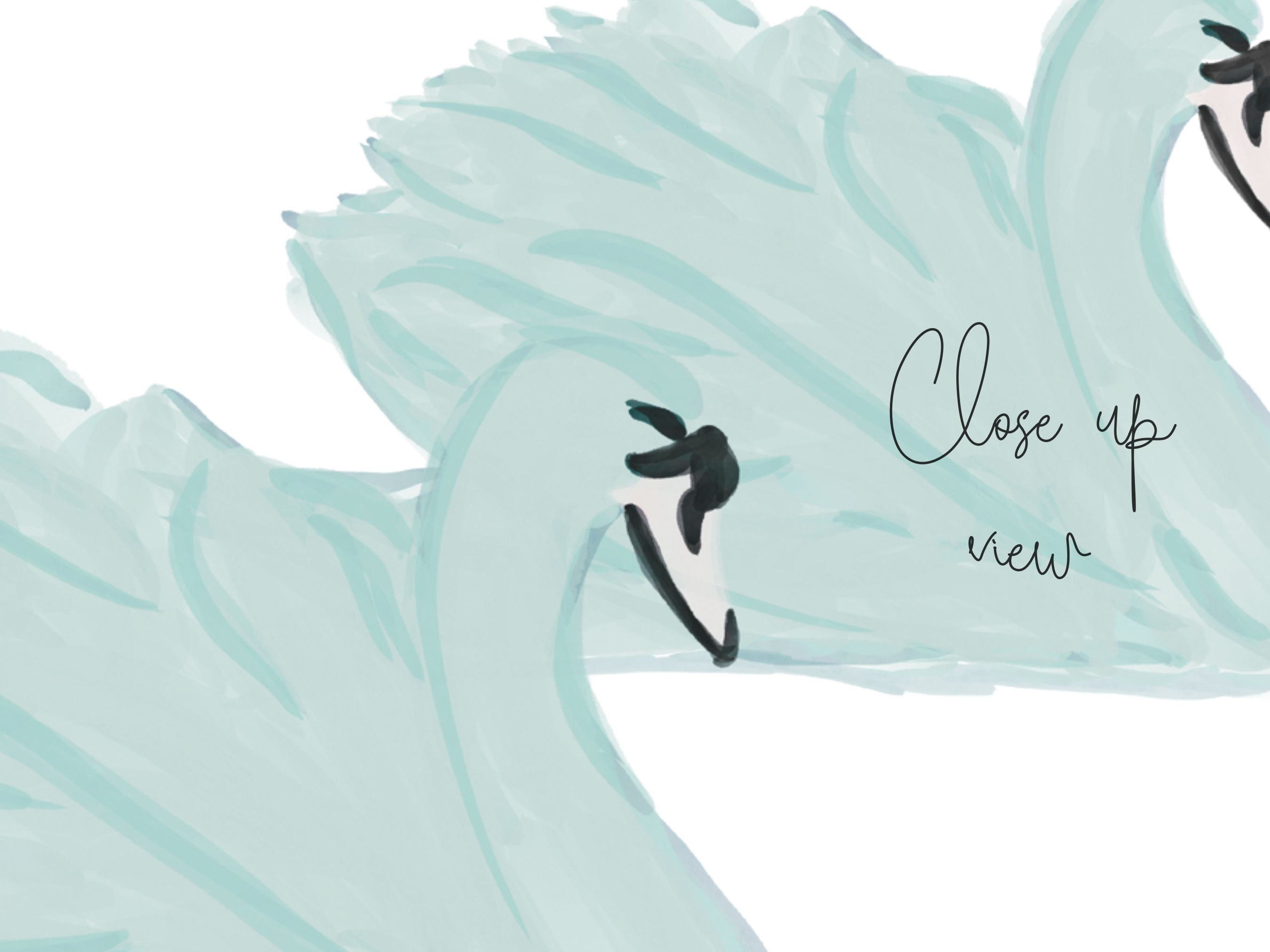 Watercolor Light Blue Swans Printable Art ~ Wall Art ~ Watercolor Light ...