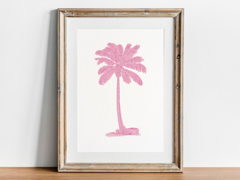 Pink Palm Tree Printable Art Wall Art Pink Palm Tree - Etsy