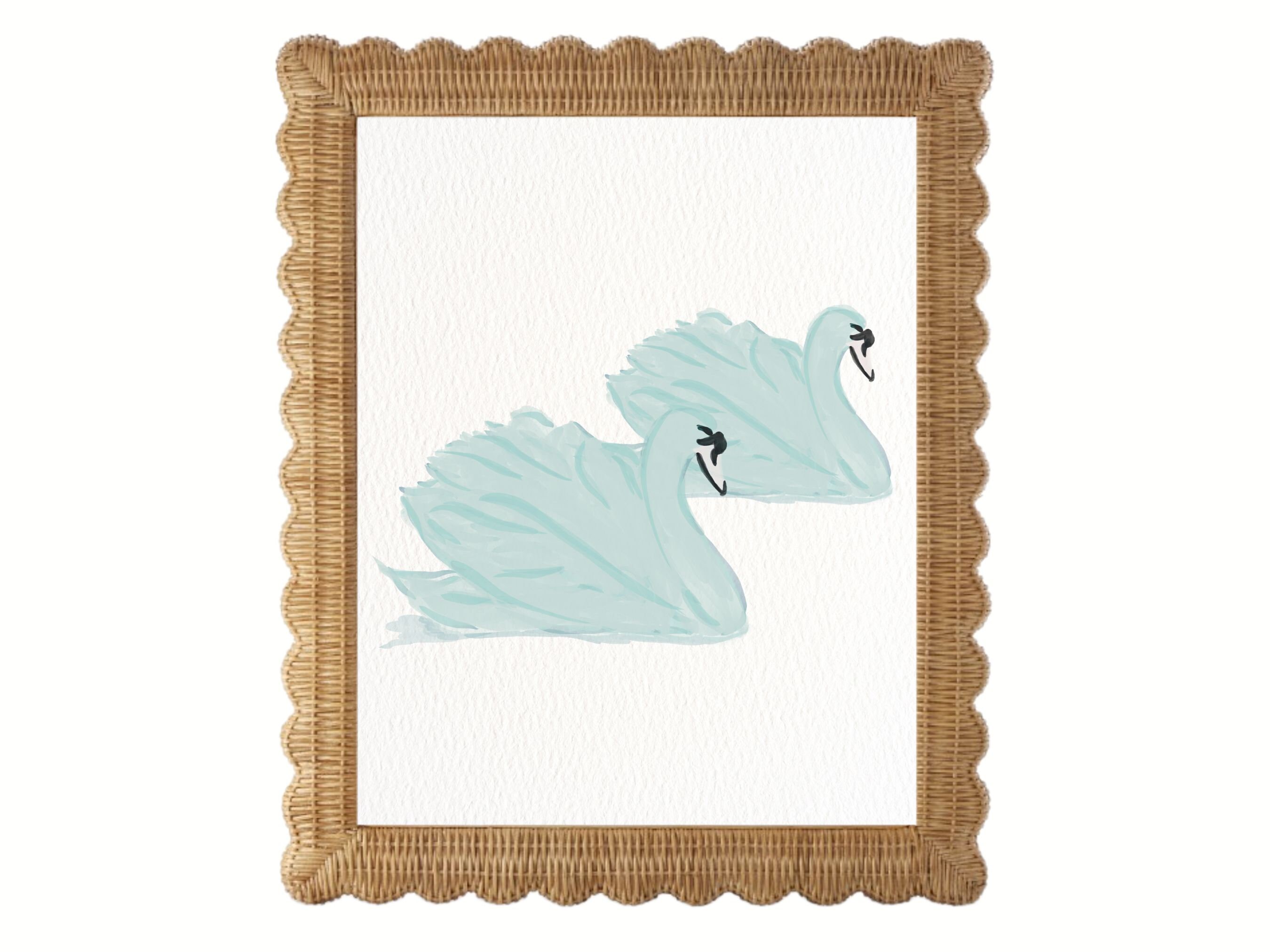 Watercolor Light Blue Swans Printable Art ~ Wall Art ~ Watercolor Light ...