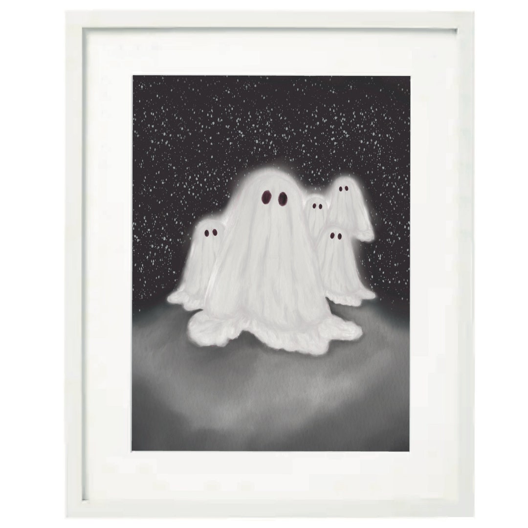 Halloween Gray Ghost Clouds Printable Art ~ Wall Art ~ Grey Ghost ...