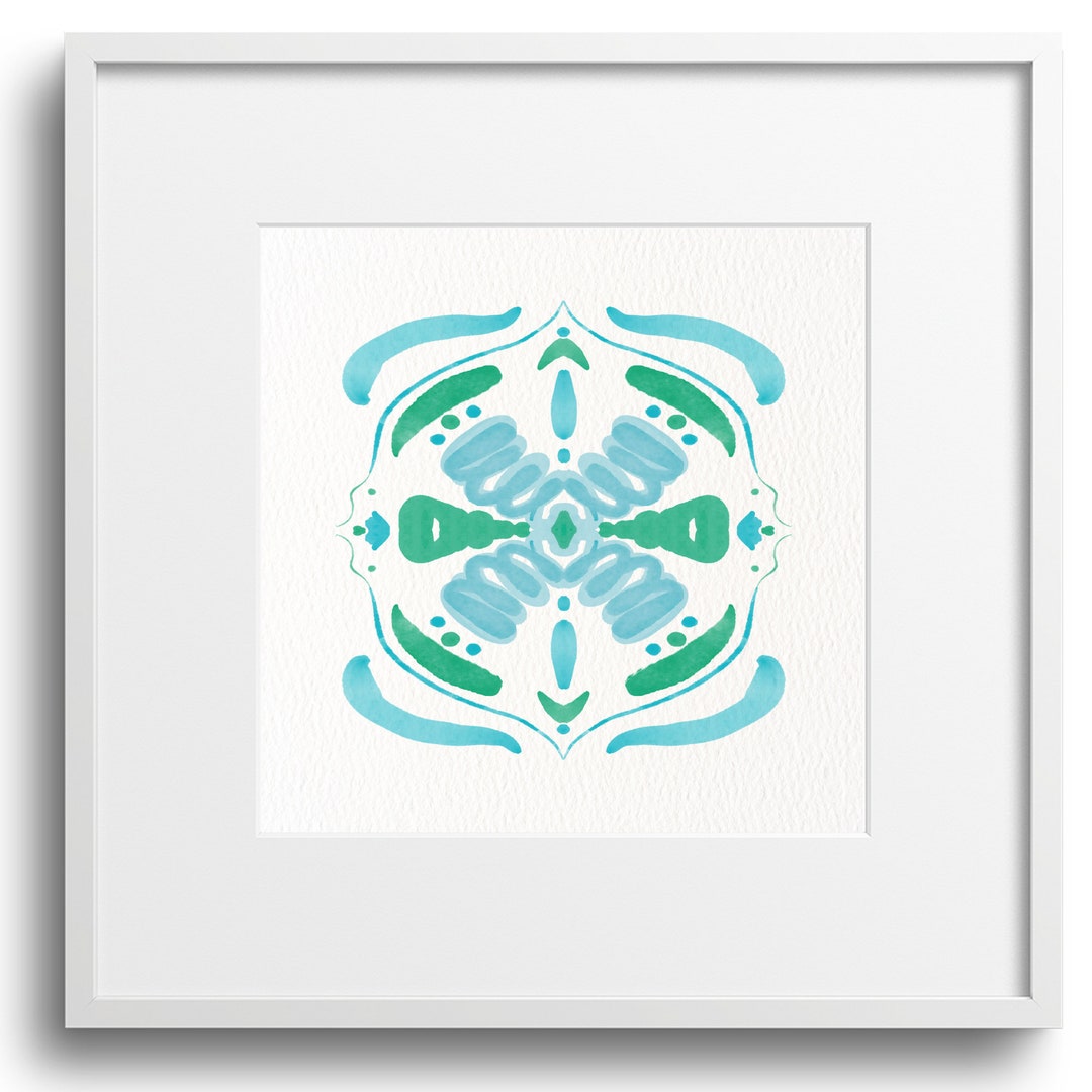 Blue Green Abstract Printable Art ~ Wall Art ~ Square Blue Green Art ...