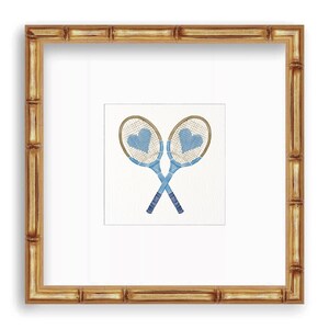 Tennis Rackets With Blue Hearts Printable Art ~ Square Wall Art ~ Blue ...