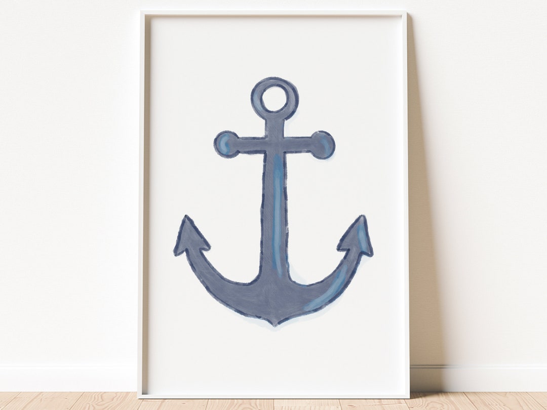 Blue Anchor Printable Art ~ Nursery Wall Art ~ Blue Anchor Posters ...