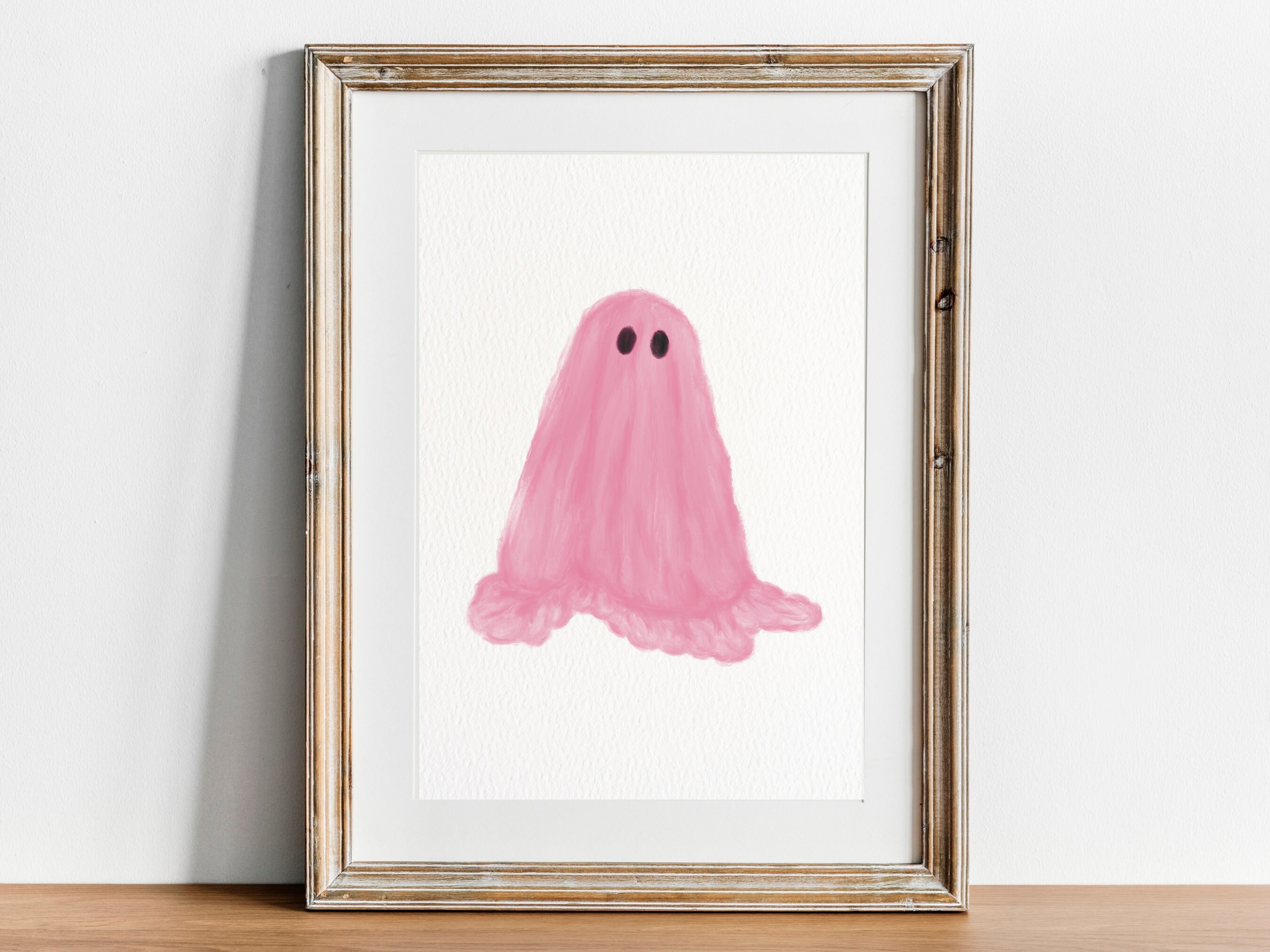 Halloween Pink Ghost Printable Art ~ Wall Art ~ Light Pink Light Ghost ...