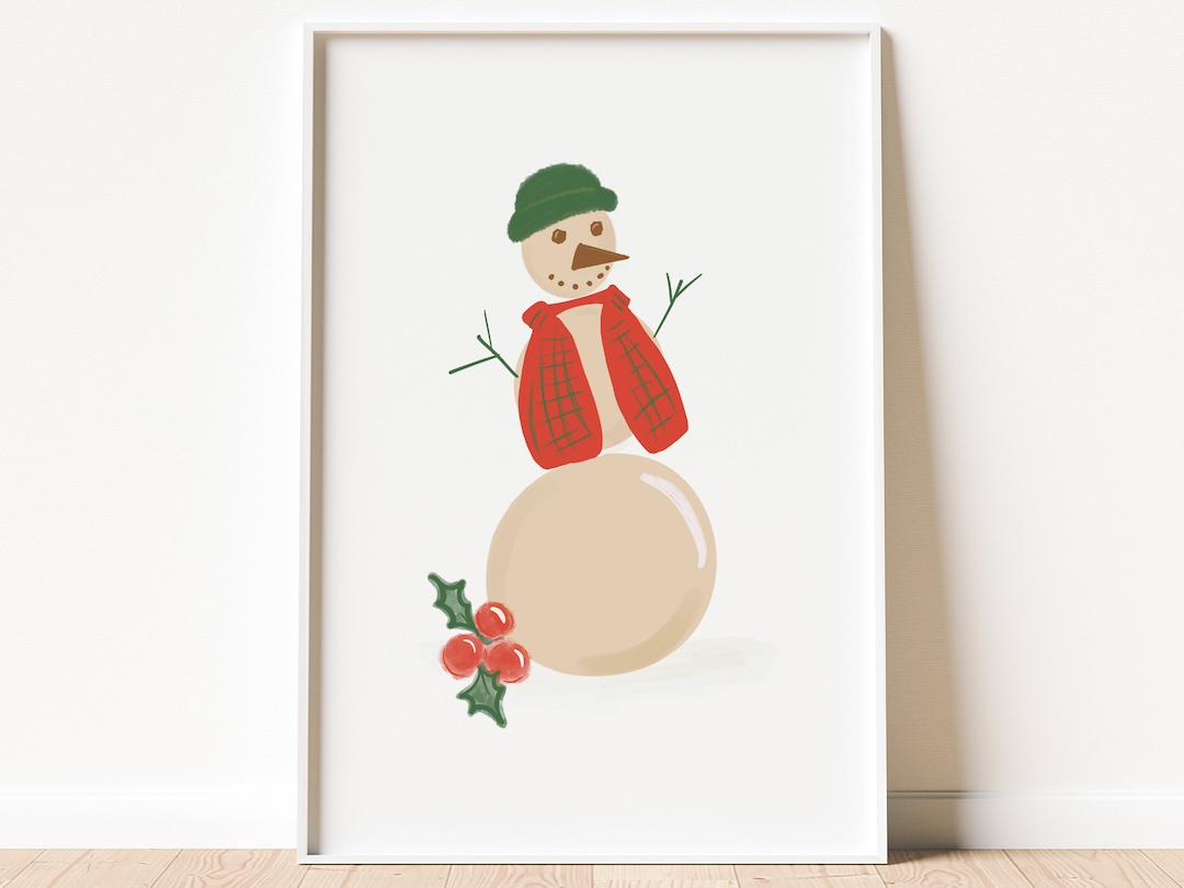 Christmas Snowman Printable Art Wall Art Christmas Snowman Posters ...