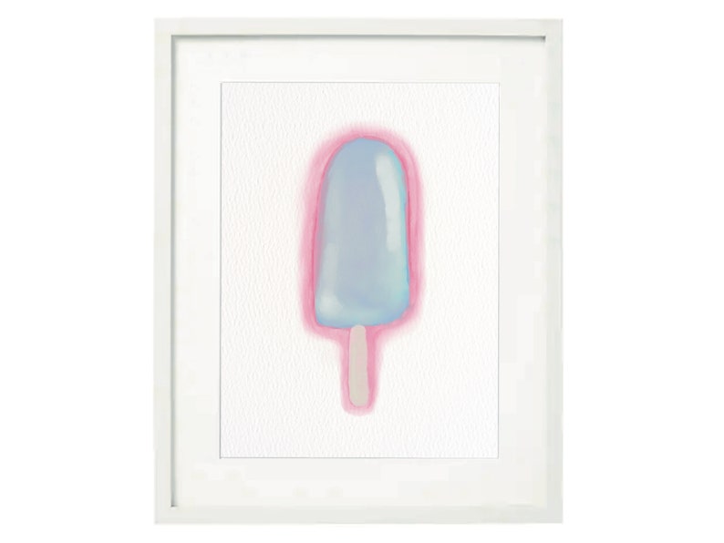 Blue Ice Pop Watercolor Printable Art Home Wall Art - Etsy