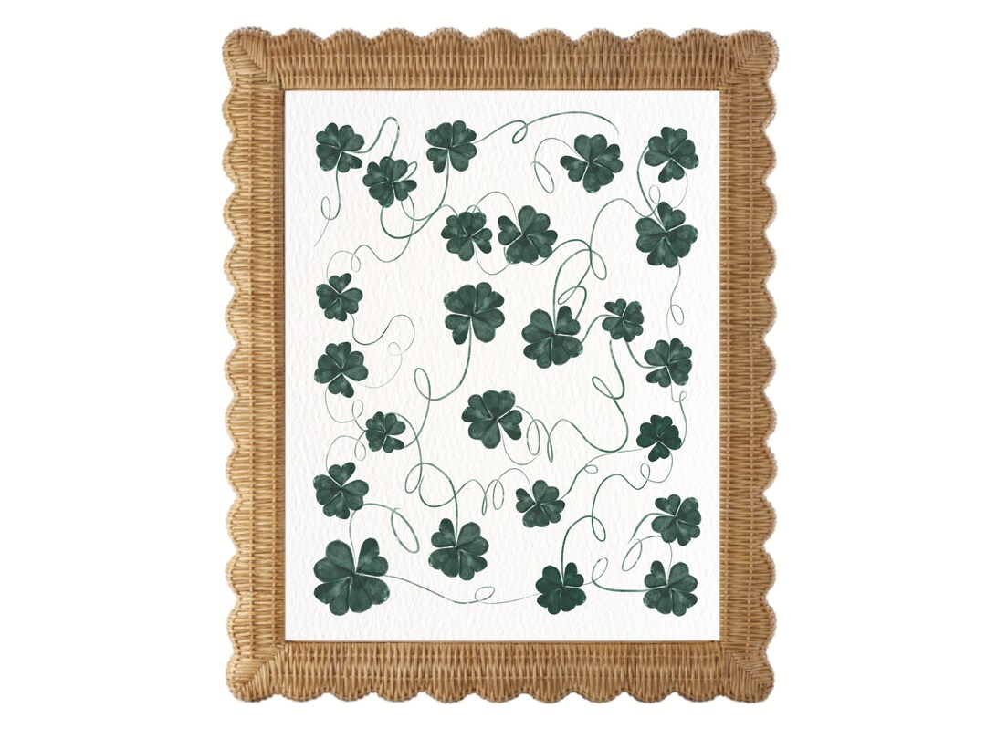 Green Four Leaf Clover Ivy Printable Wall Art ~ St Patrick’s Day ...
