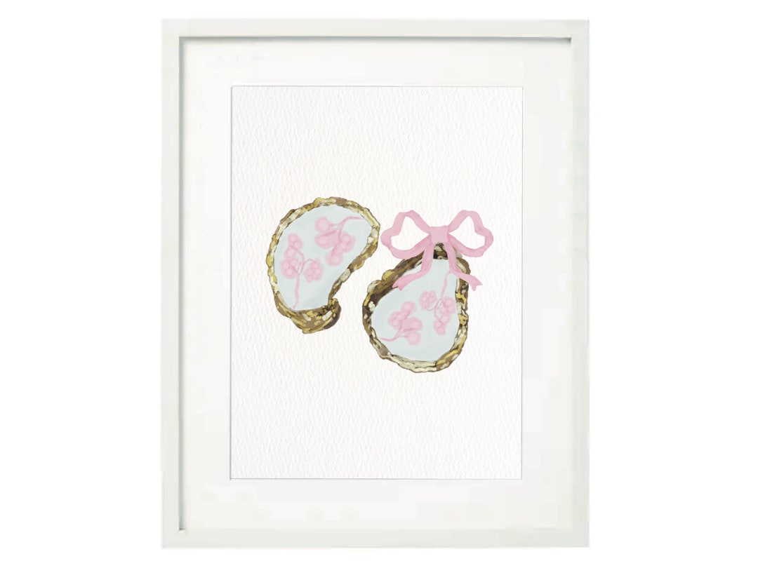 Oyster Shells Chinoiserie Printable Art ~ Watercolor Downloadable Wall ...
