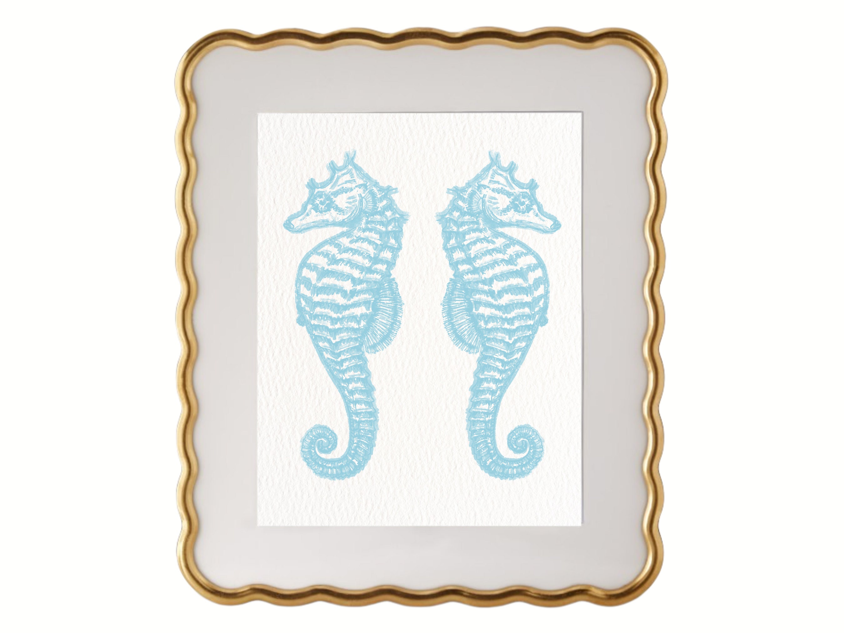 Blue Seahorses Printable Art Wall Art Blue Seahorses Posters Printable ...
