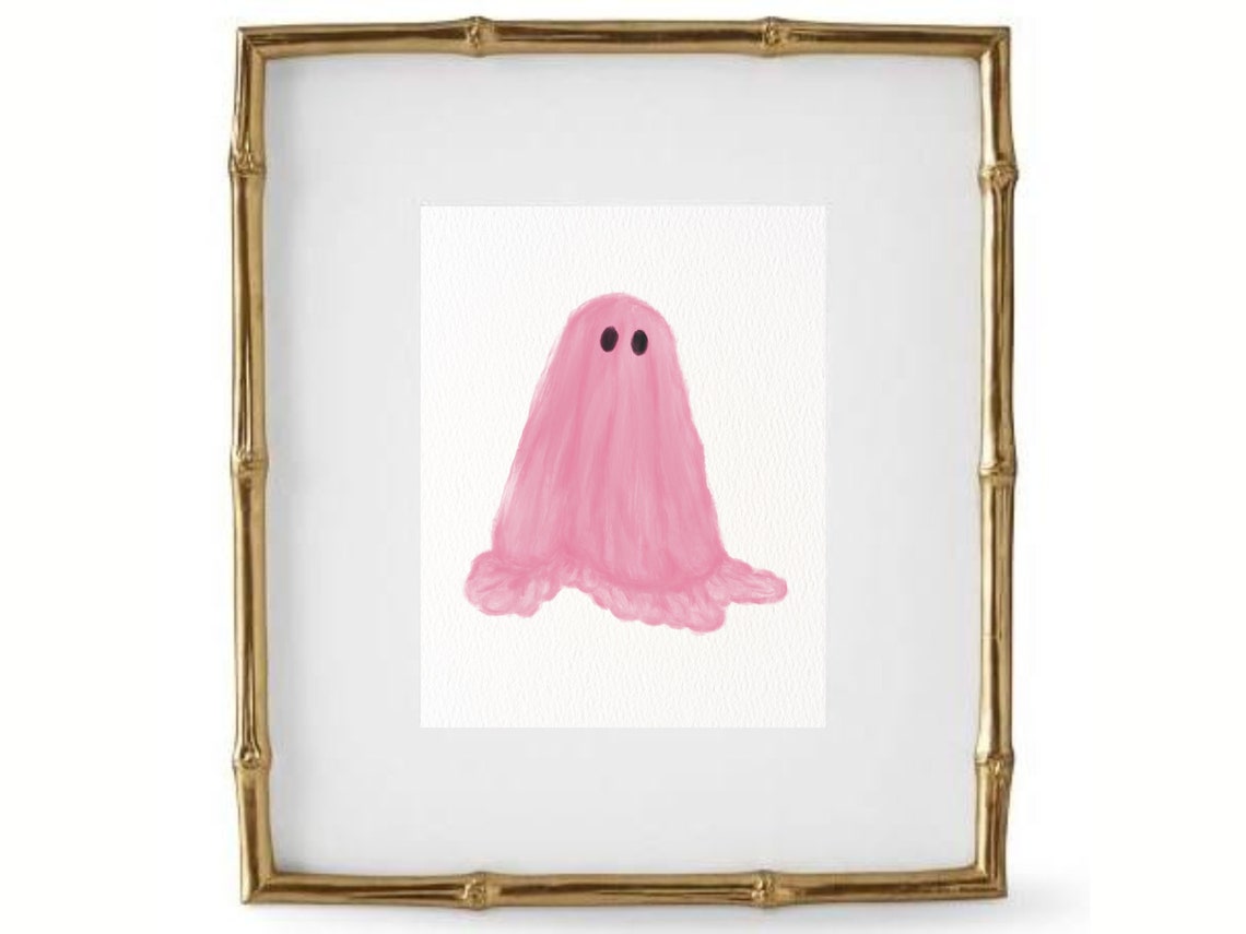 Halloween Pink Ghost Printable Art Wall Art Light Pink Light Ghost ...