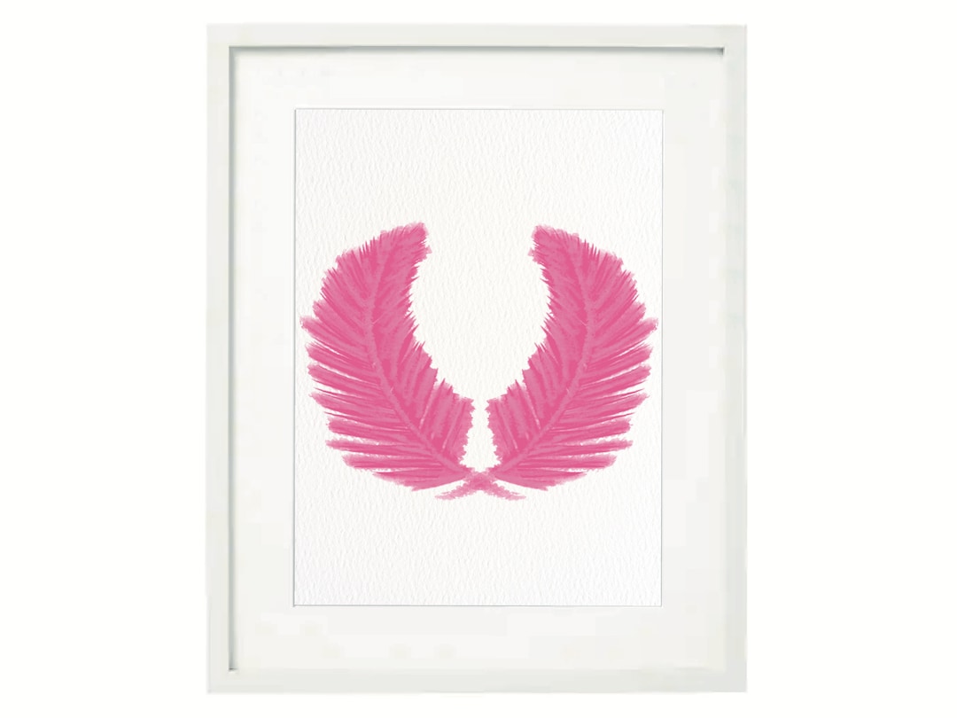 Pink Palm Crest Printable Wall Art ~ Instant Downloadable - Etsy