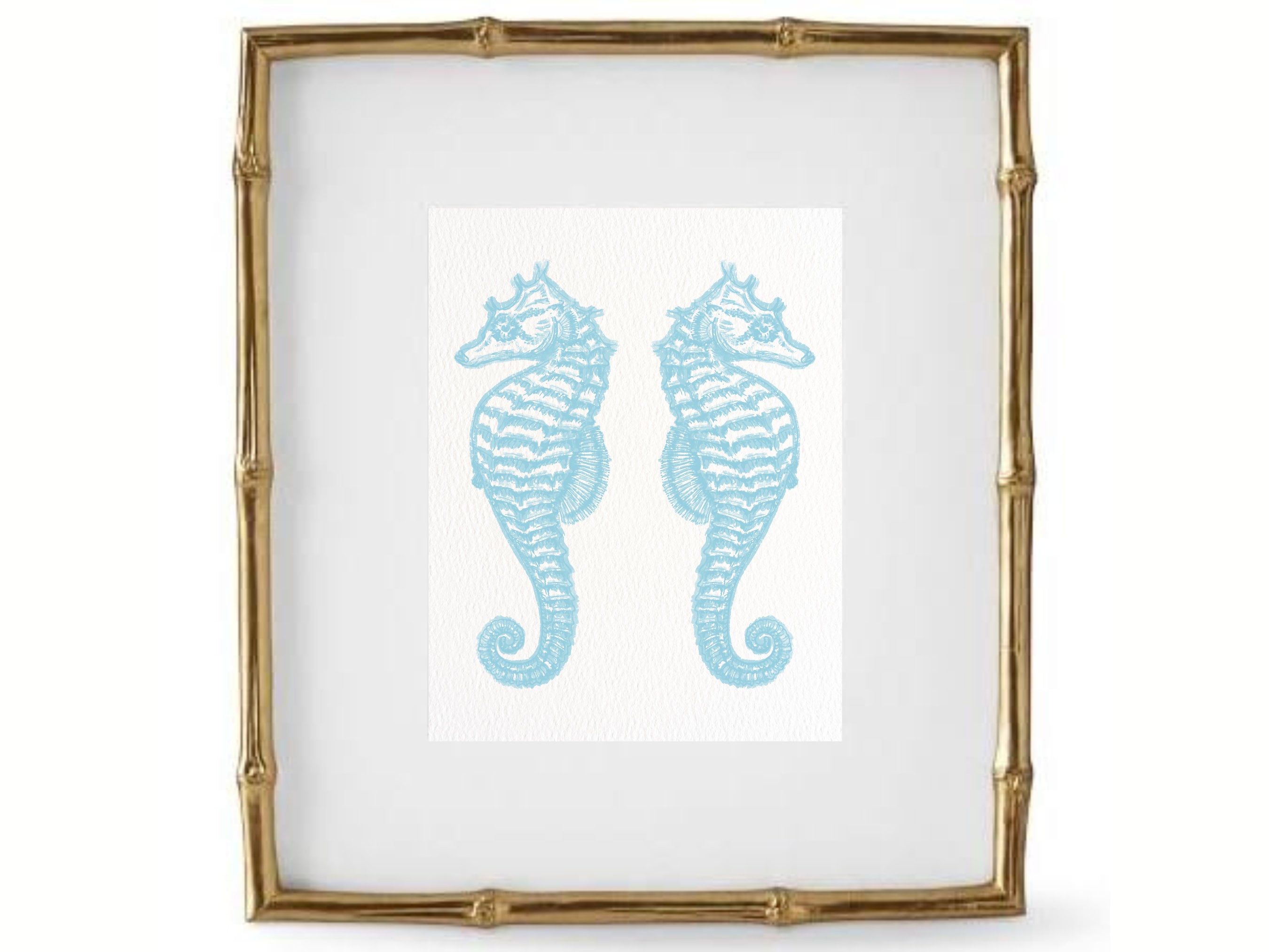 Blue Seahorses Printable Art Wall Art Blue Seahorses Posters Printable ...