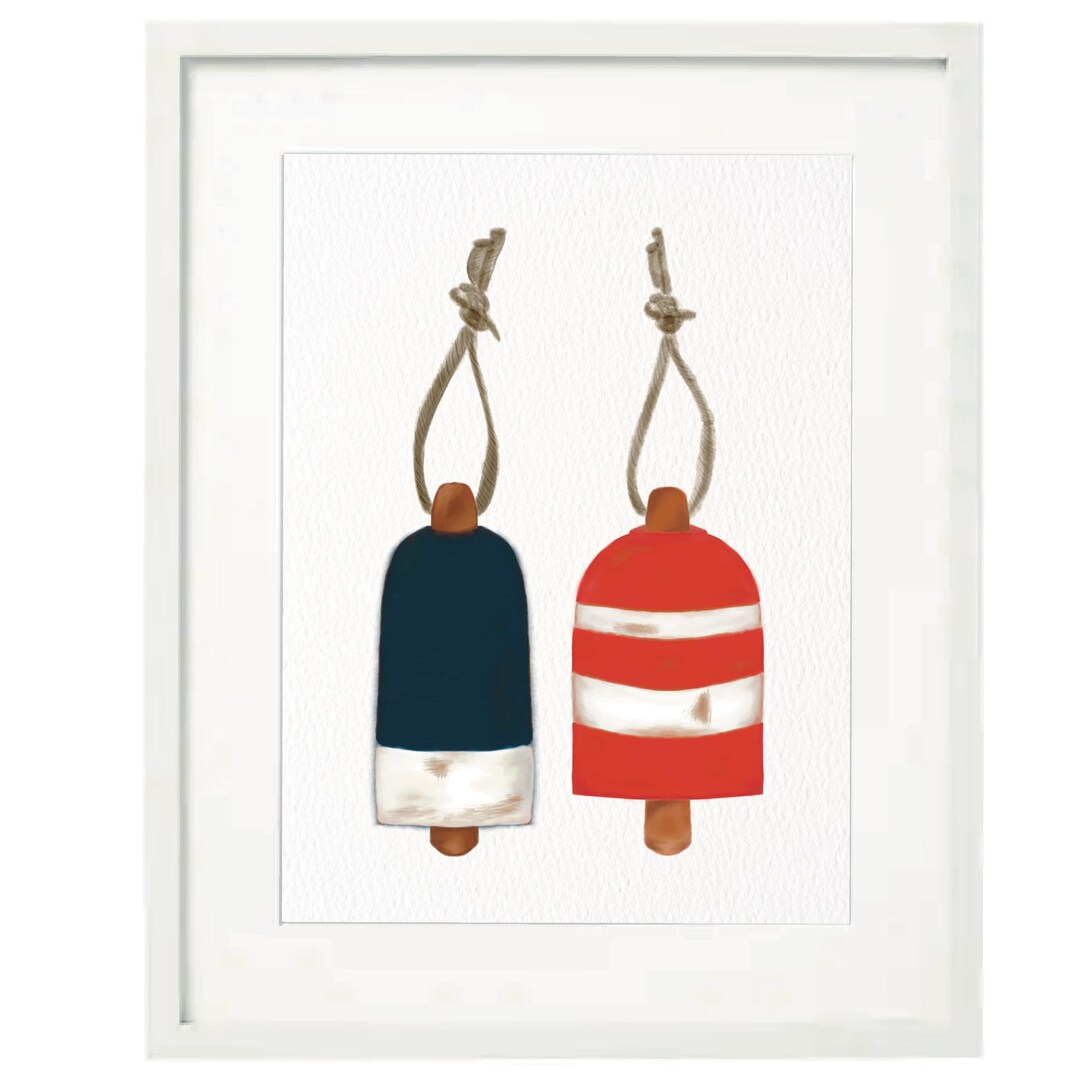 Red and Blue Boat Buoy Art Print (digital Download) - Etsy