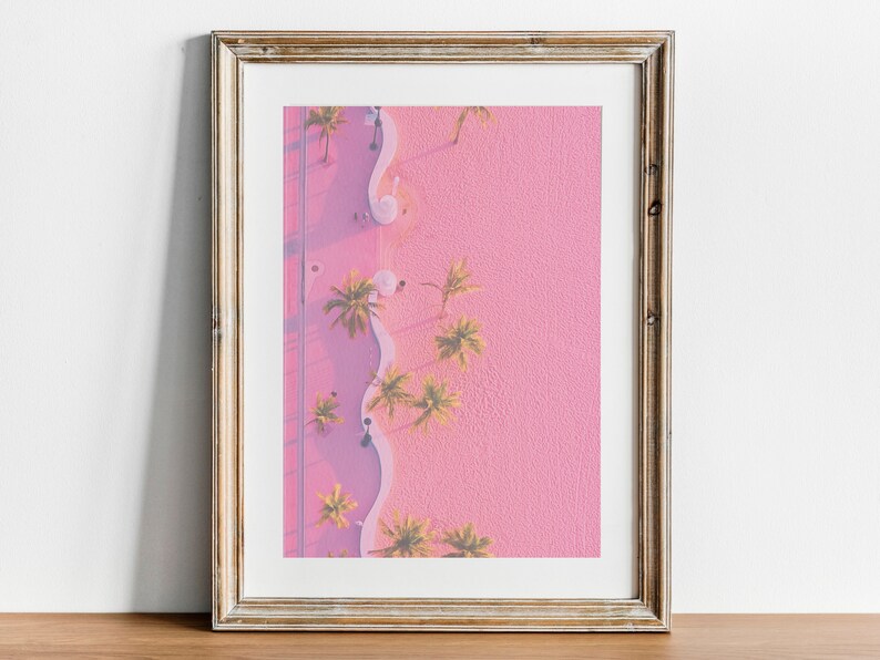Miami Beach Boardwalk Pink Printable Art ~ Preppy Decor Wall Art ...