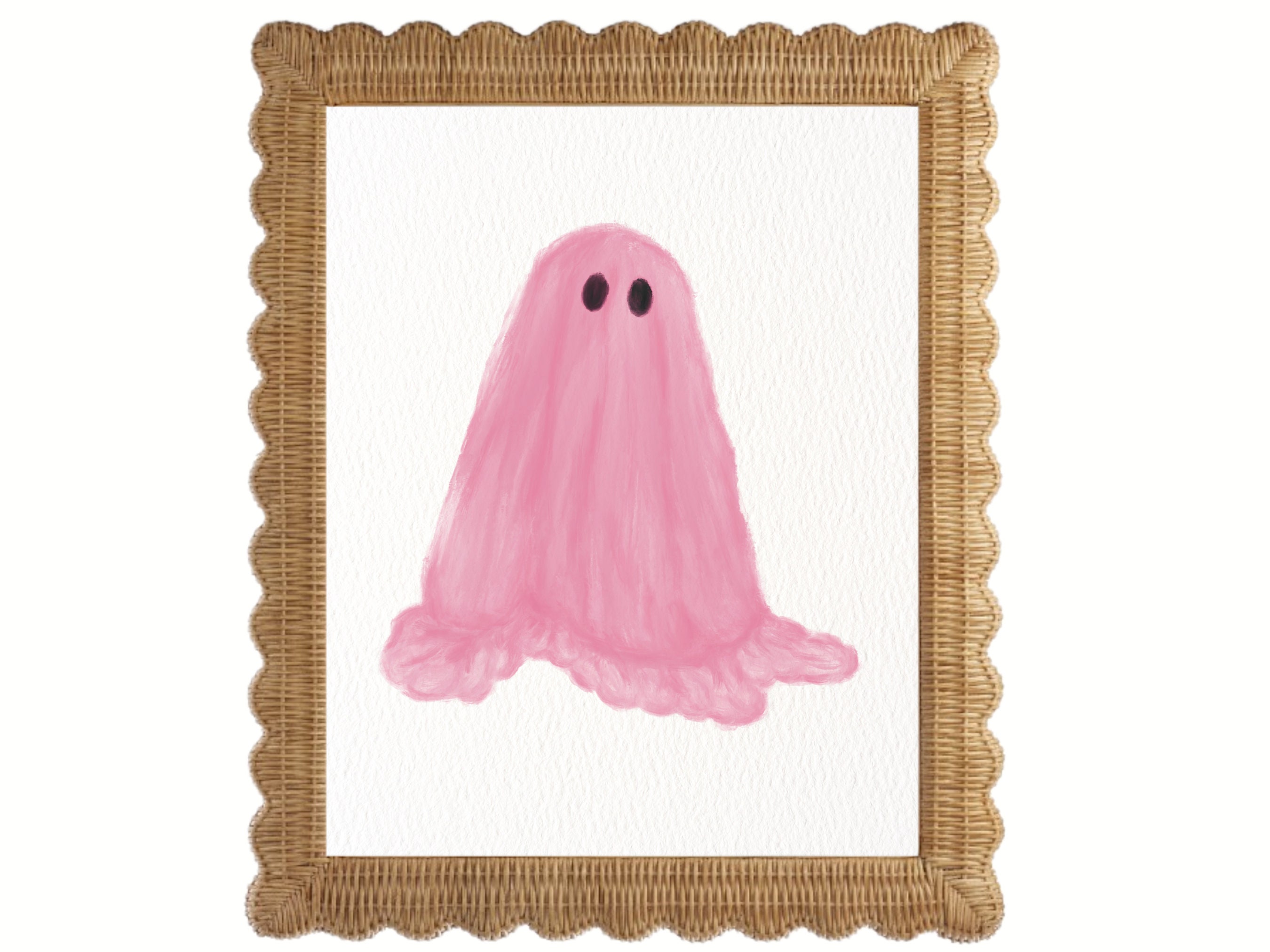 Halloween Pink Ghost Printable Art ~ Wall Art ~ Light Pink Light Ghost ...