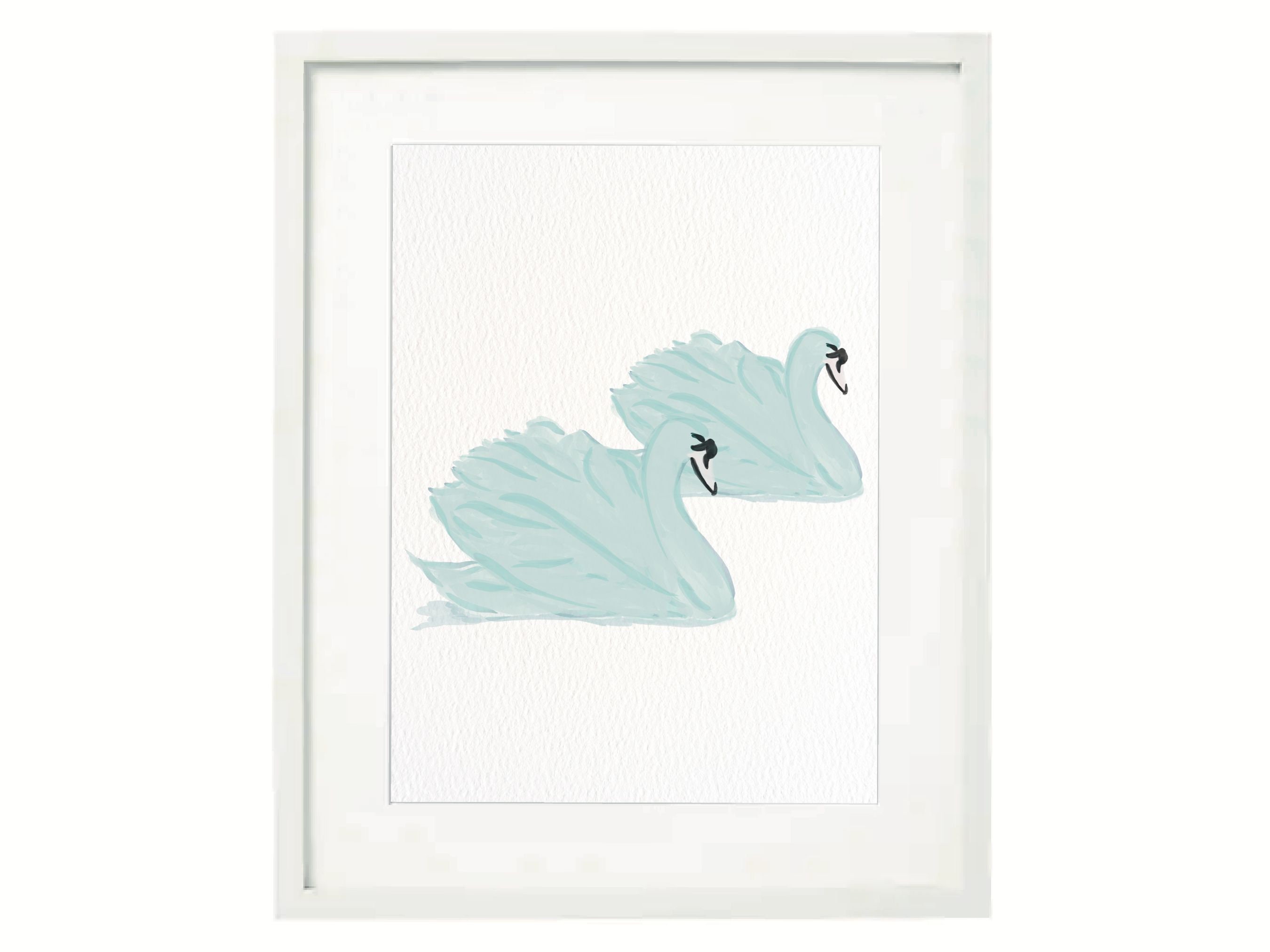 Watercolor Light Blue Swans Printable Art ~ Wall Art ~ Watercolor Light ...
