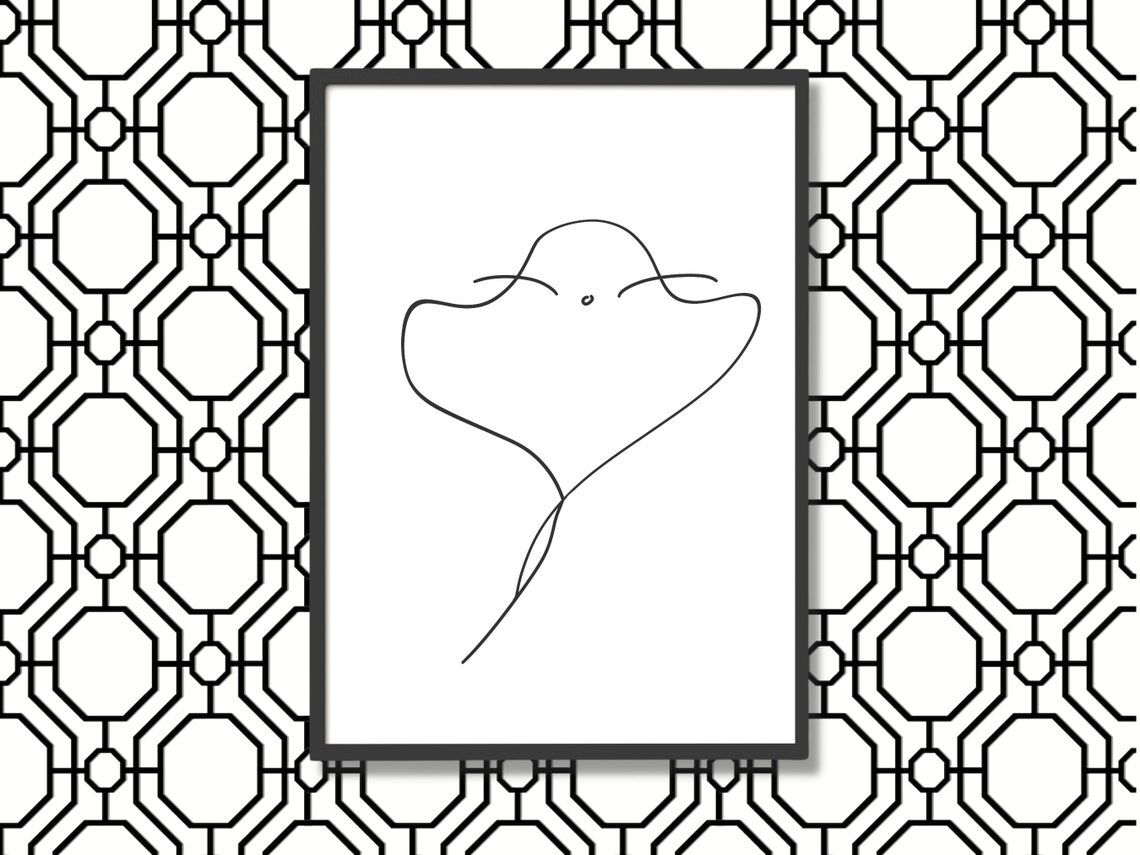 Line Drawn Stingray Printable Art Nursery Wall Art Stingray Sea ...
