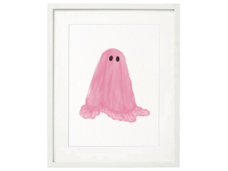 Halloween Pink Ghost Printable Art ~ Wall Art ~ Light Pink Light Ghost ...