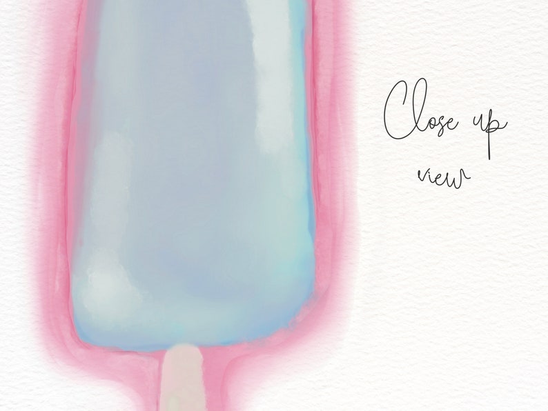 Blue Ice Pop Watercolor Printable Art Home Wall Art Watercolor Ice Pop ...