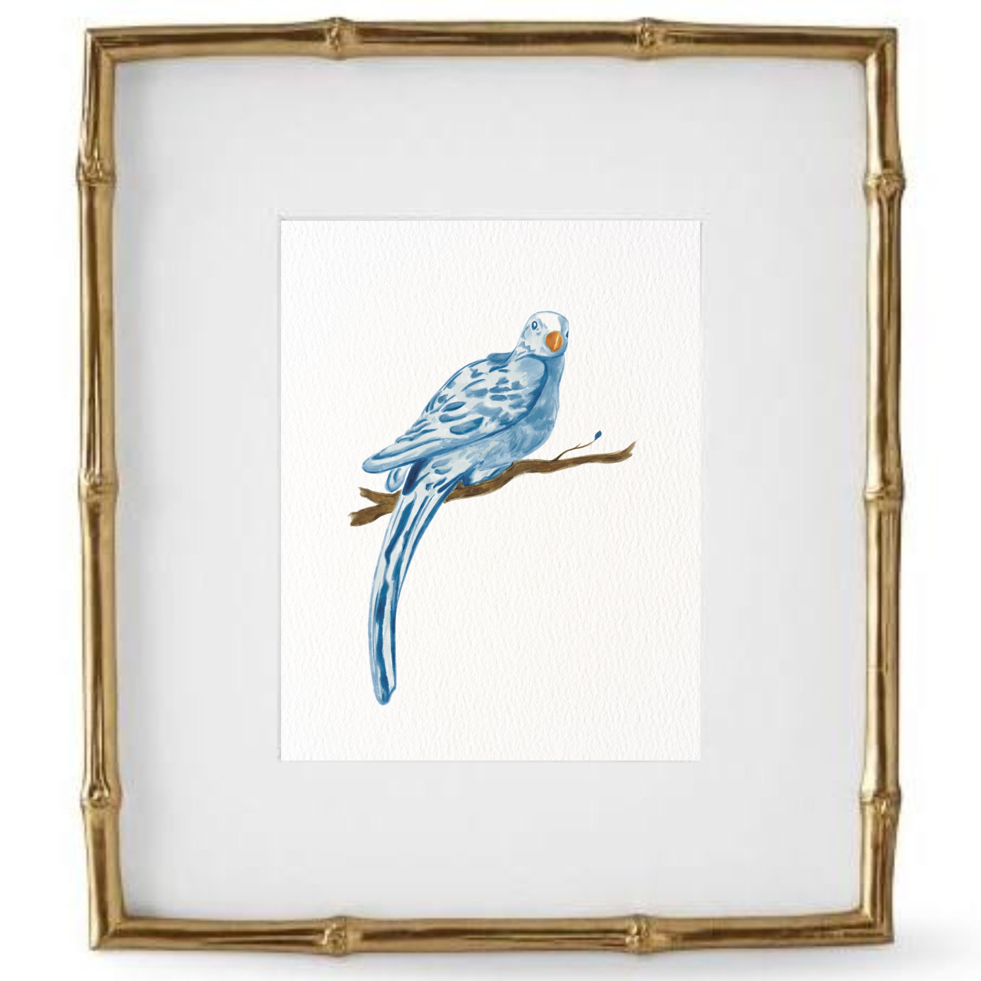 Blue Bird Printable Art Wall Art Blue and White Bird Posters Printable ...