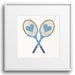 Printable Tennis Rackets With Blue Hearts Wall Art - Etsy