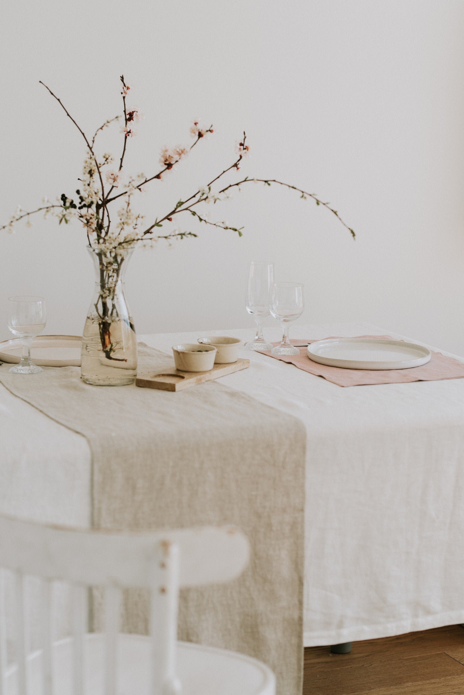 Linen Table Runner/ Stone Washed Linen Table Runner/ Softened Linen ...