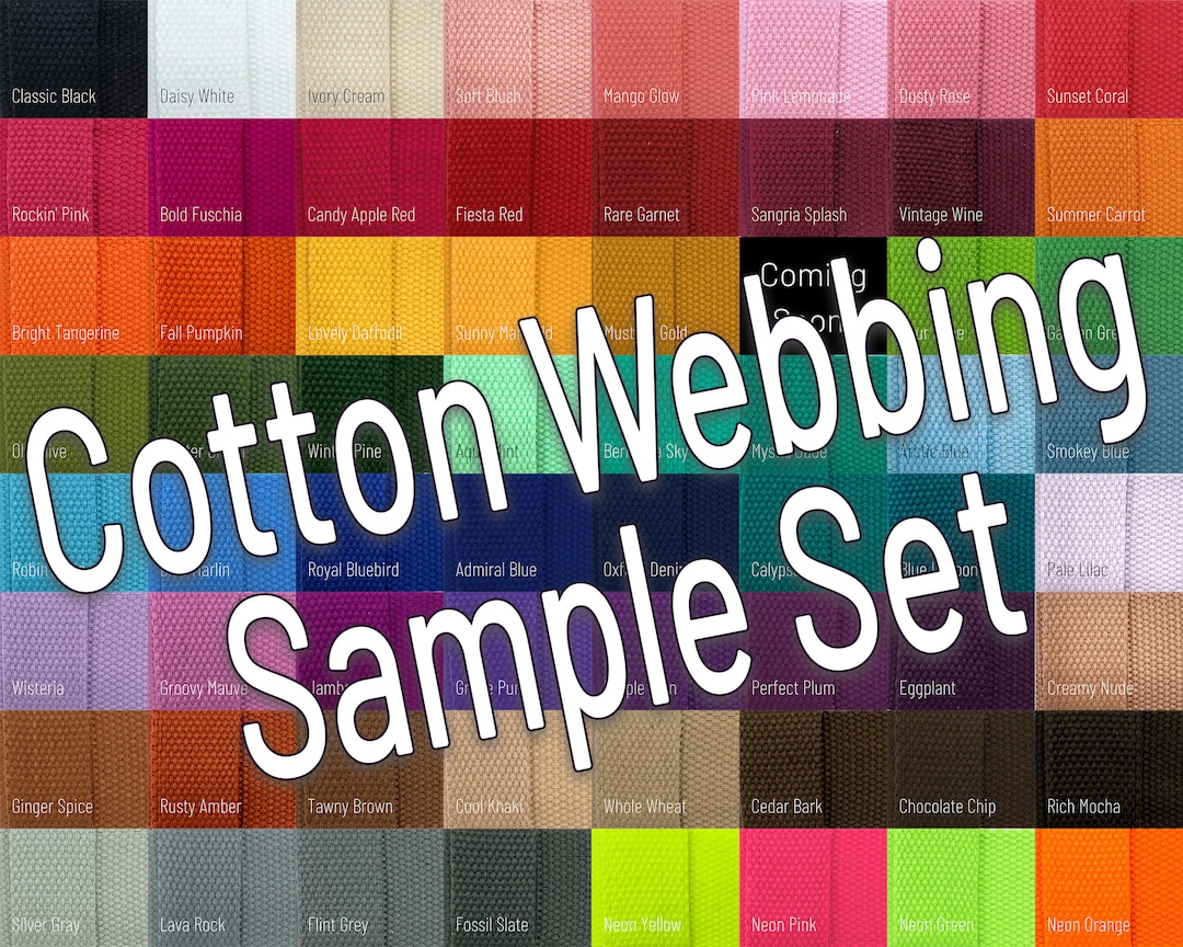Sample Set 1 Inch Wide Cotton Webbing 64 Color Swatches - Etsy