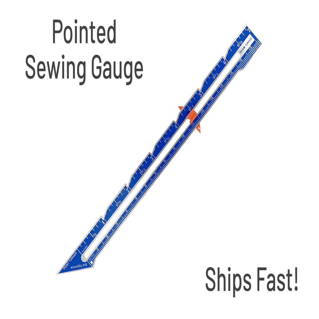 Blue Aluminum Pointed Sewing Gauge Sewing Ruler Knitting Gauge Quilting ...