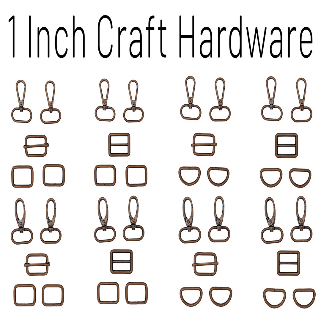 1 Inch Craft Hardware Set of 5, ANTIQUE COPPER Handbag Kit, Swivel ...
