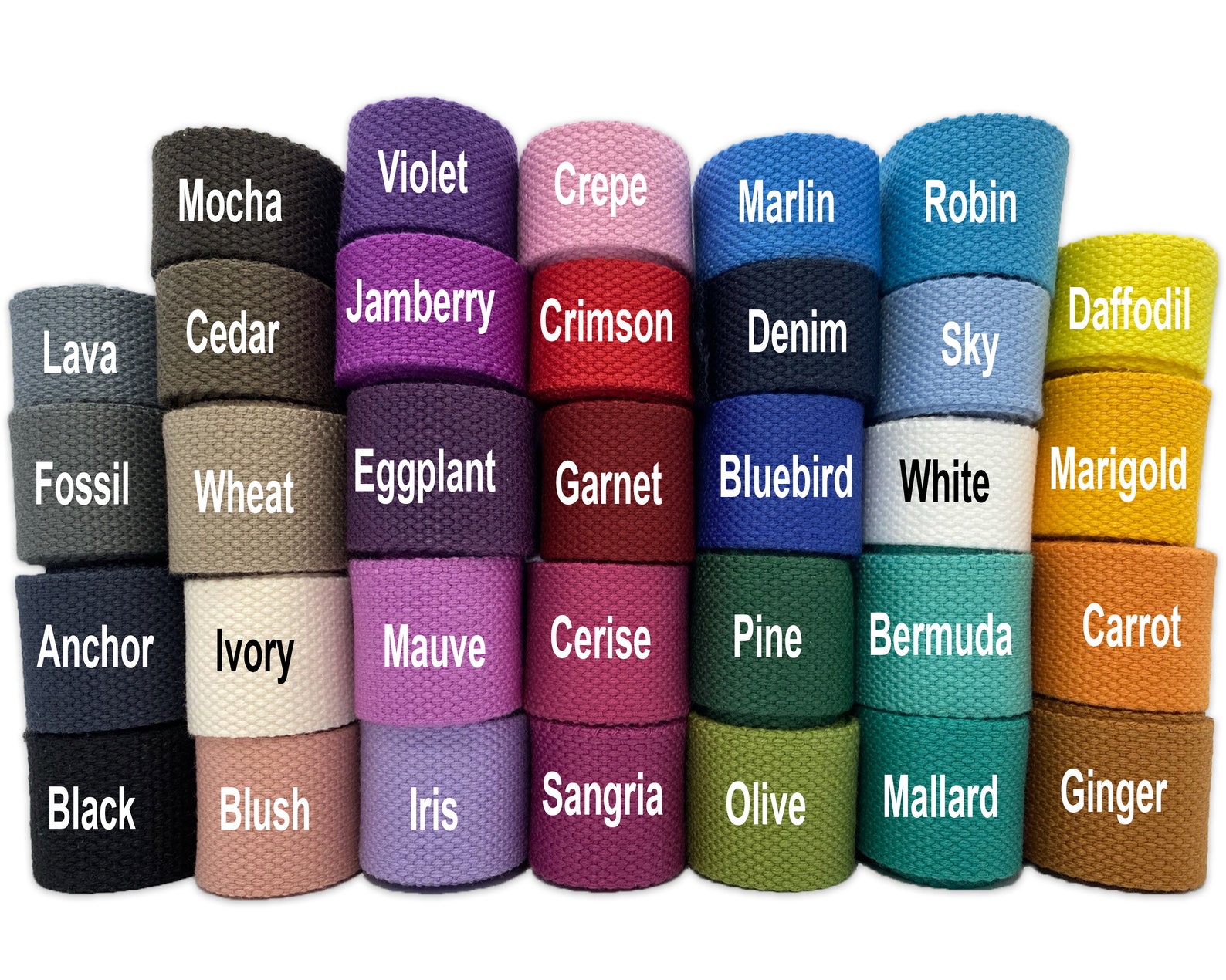 1 Inch Wide Cotton Webbing 25mm Colored Webbing by the Yard - Etsy