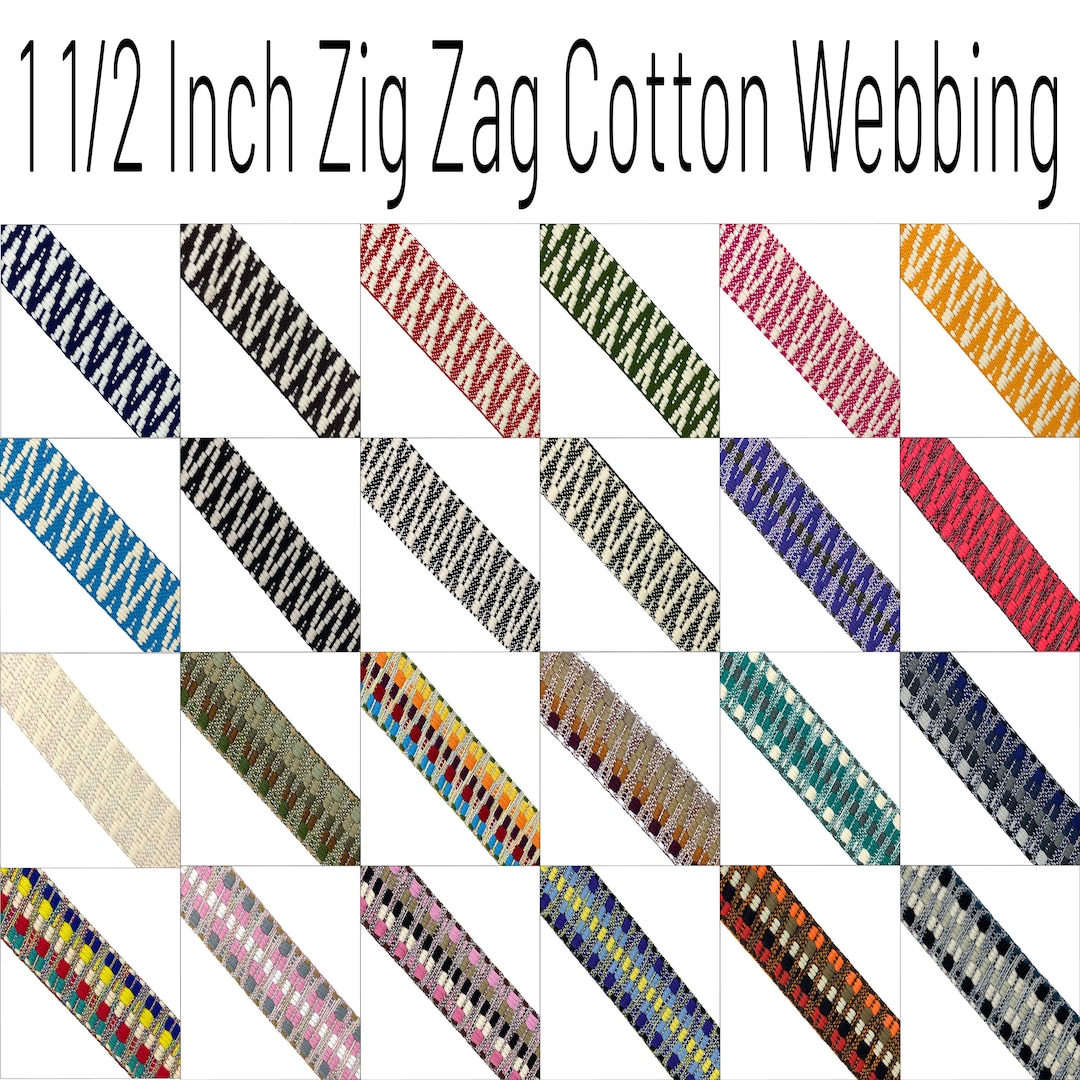 1 1/2 Inch Zig Zag Cotton Poly Webbing by the Yard - Etsy