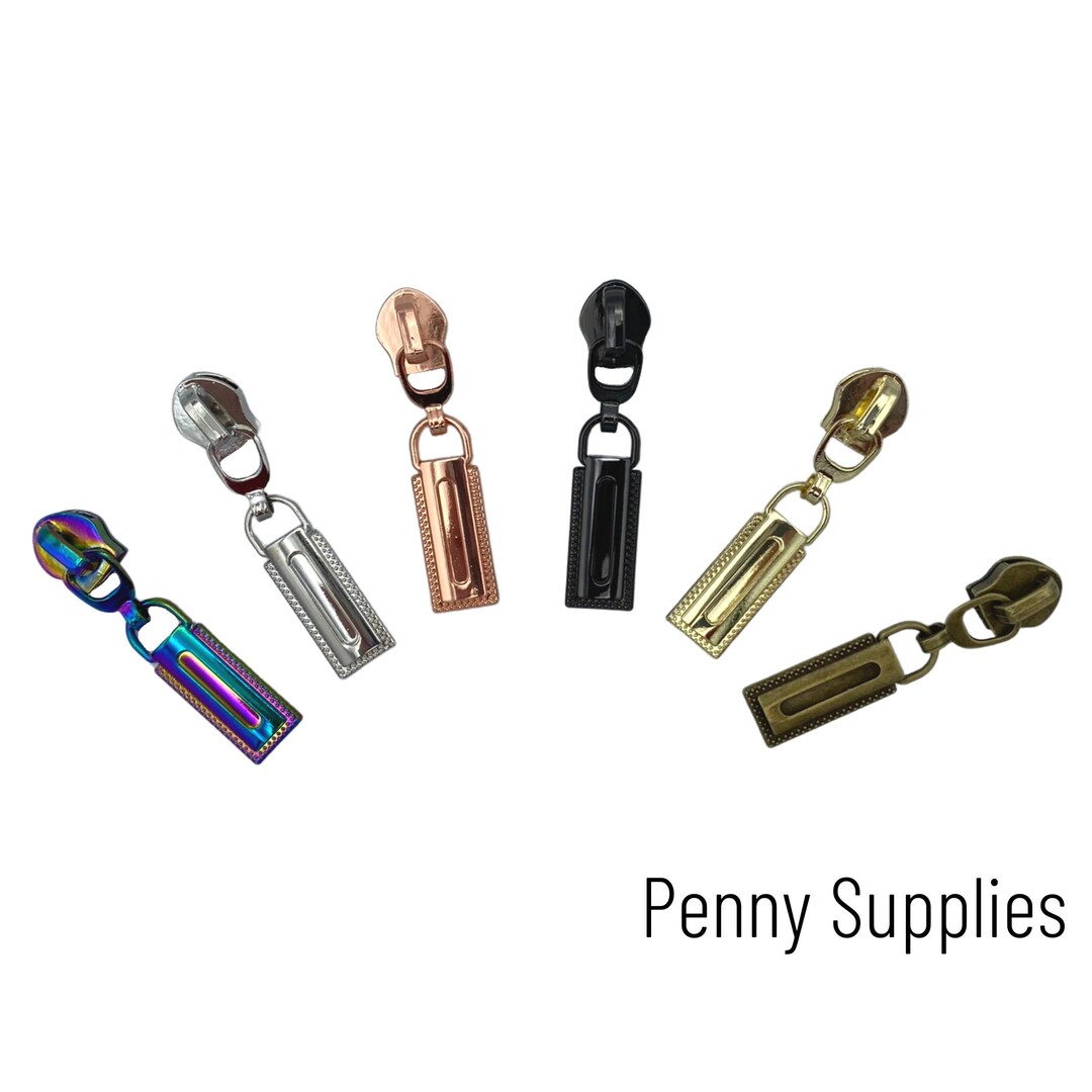 STYLE 23, Size #5 Metal Zipper Pull, SET OF 3 or Variety Pack, Fancy ...