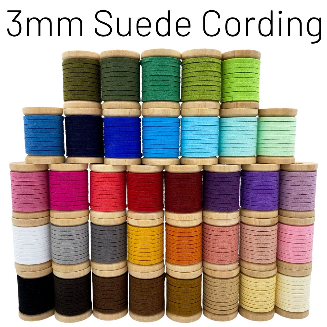 3mm Premium Korean Faux Suede Cord Leather Cording Flat Velvet String ...