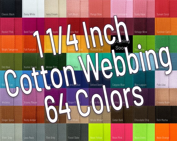 1 1/4 Inch Wide Cotton Webbing 32mm Colored Webbing by the - Etsy