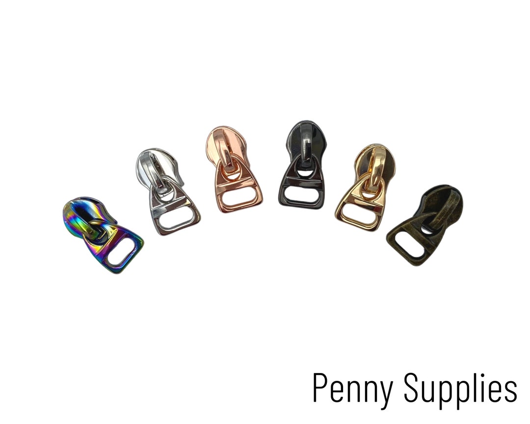 STYLE 25, Size #5 Metal Zipper Pull, SET OF 3 or Variety Pack, Paracord ...