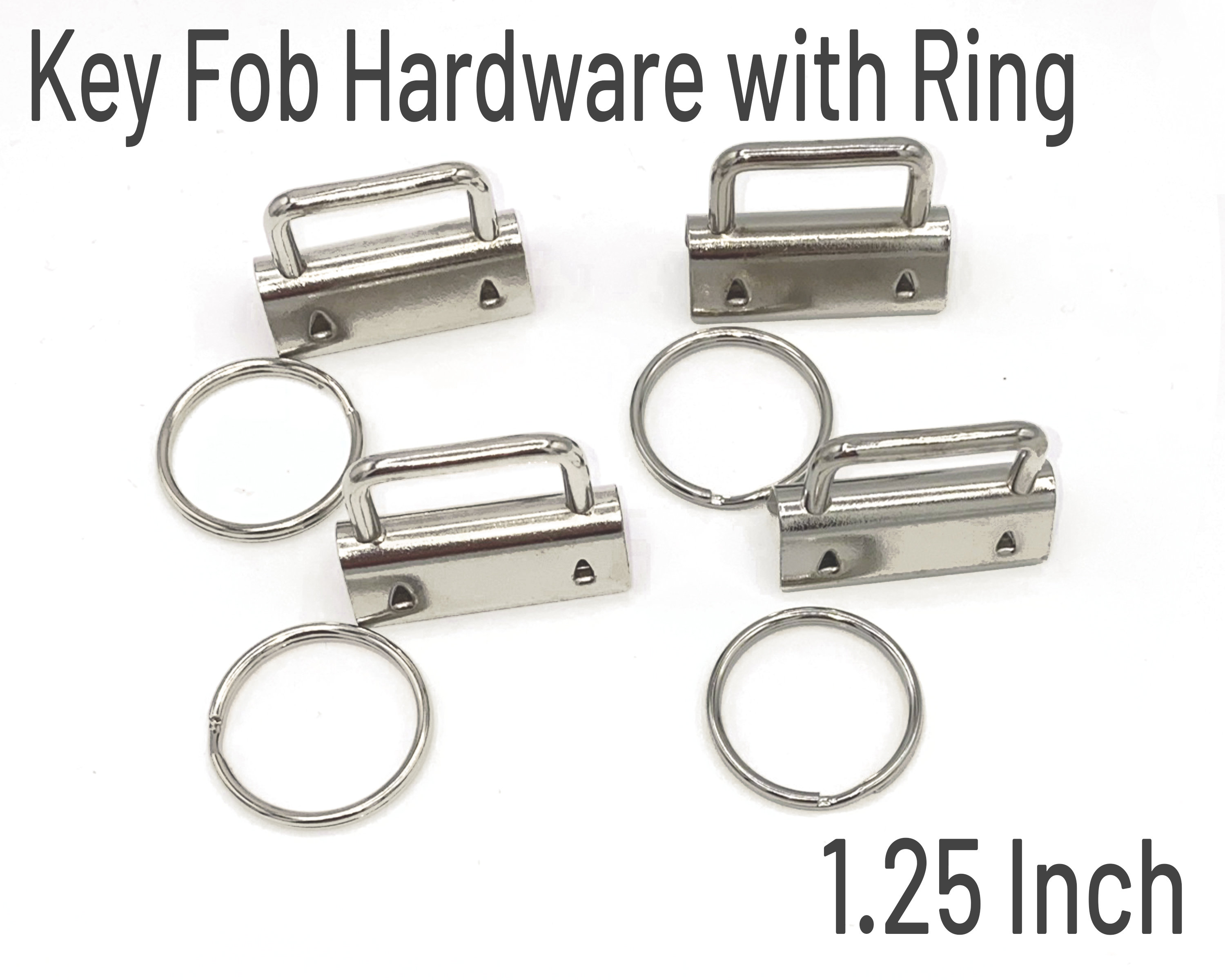 1 1/4 Inch Key Fob Hardware With Key Ring Sets - Nickel Finish - Etsy