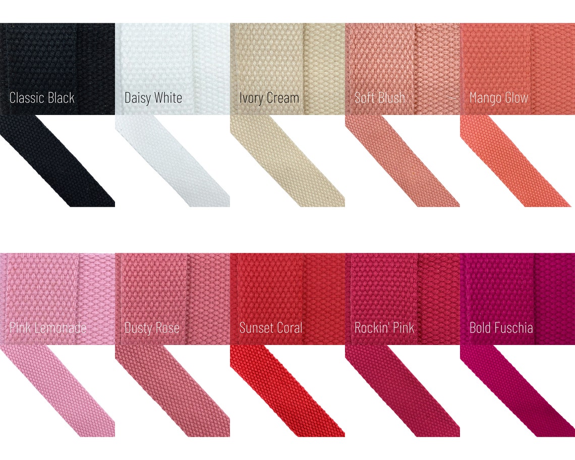 1 Inch Wide Cotton Webbing 25mm Colored Webbing by the Yard - Etsy