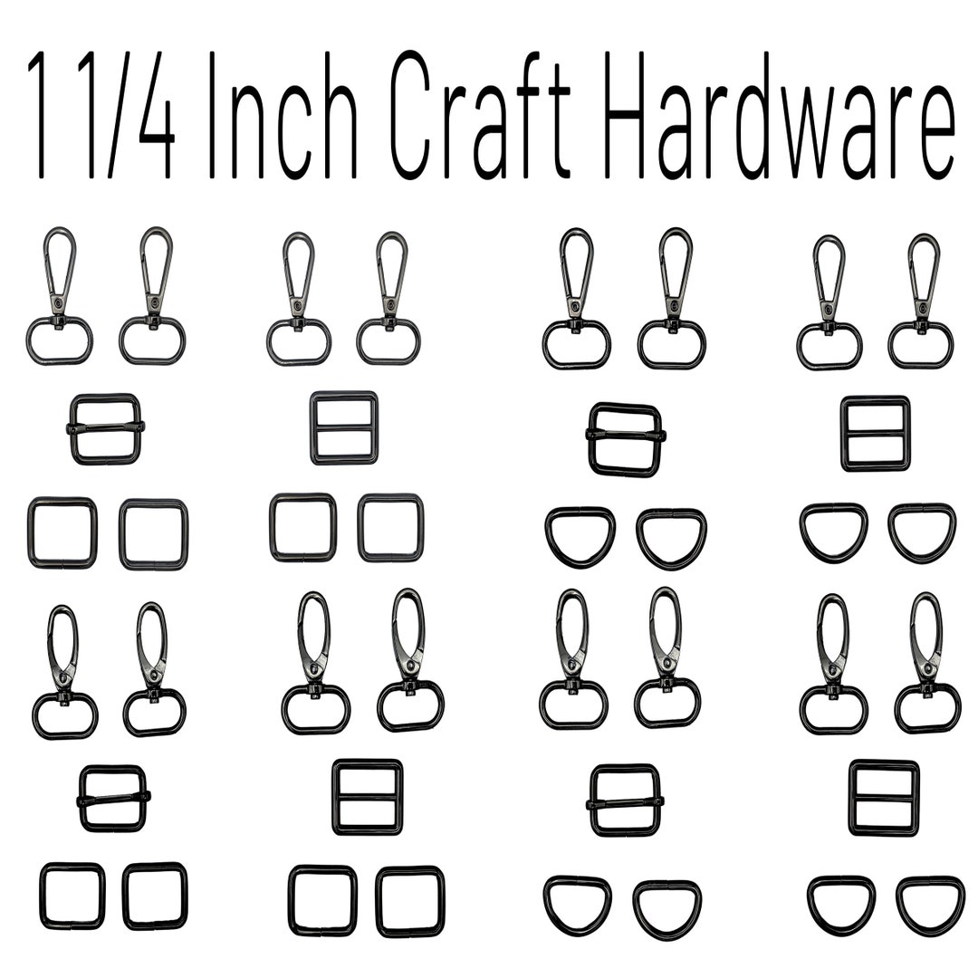 1 1/4 Inch Craft Hardware Set of 5, GUNMETAL Handbag Kit, Swivel Hooks ...