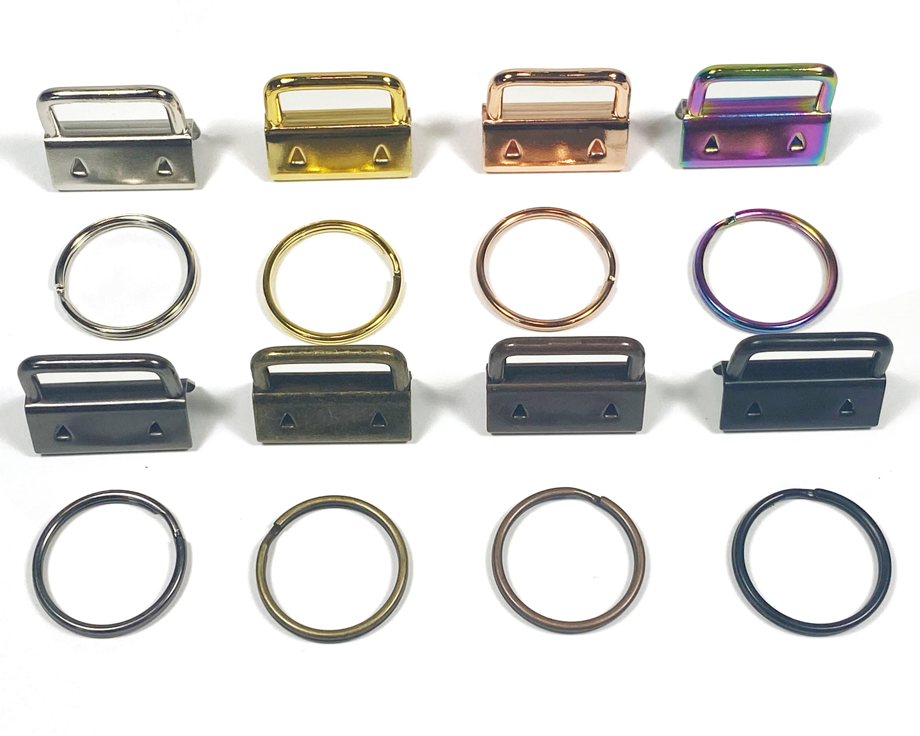 1 Inch Key Fob Hardware With Key Ring Sets Nickel Gold - Etsy