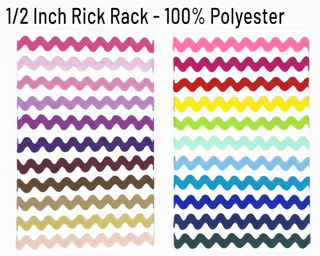 1/2 Inch POLYESTER Rick Rack 13mm by the Yard 22 Colors - Etsy