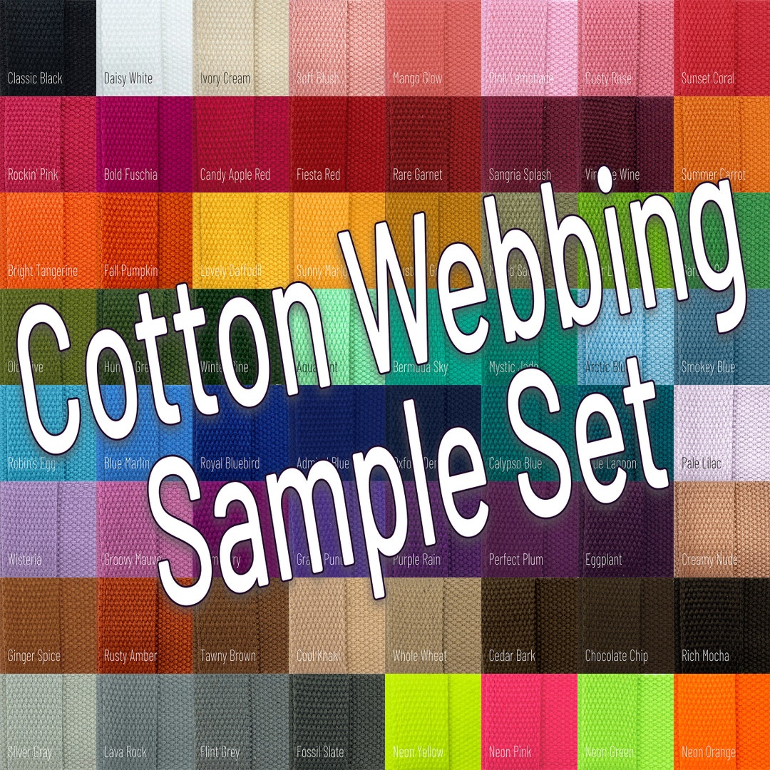 Sample Set 1 Inch Wide Cotton Webbing 64 Color Swatches - Etsy