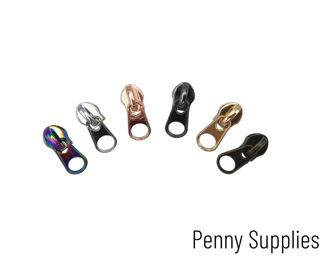 STYLE 26, Size #5 Metal Zipper Pull, SET OF 3 or Variety Pack, Circular ...