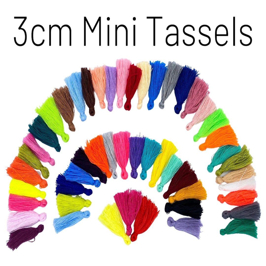 3cm Mini Colorful Tassels - 100 Pack - 1.2 Inch Small Jewelry Tassels ...