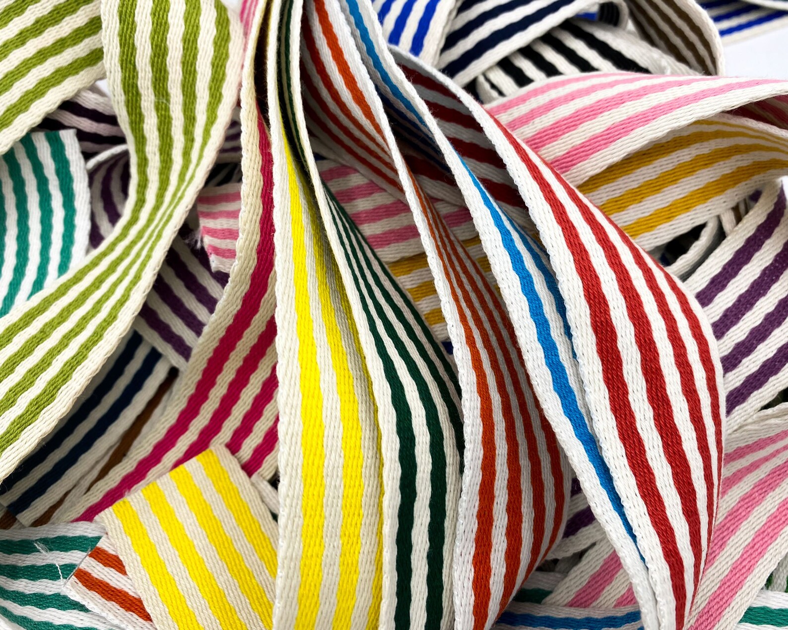 1 1/2 Inch Striped Cotton Webbing 38mm Colored Webbing by the - Etsy
