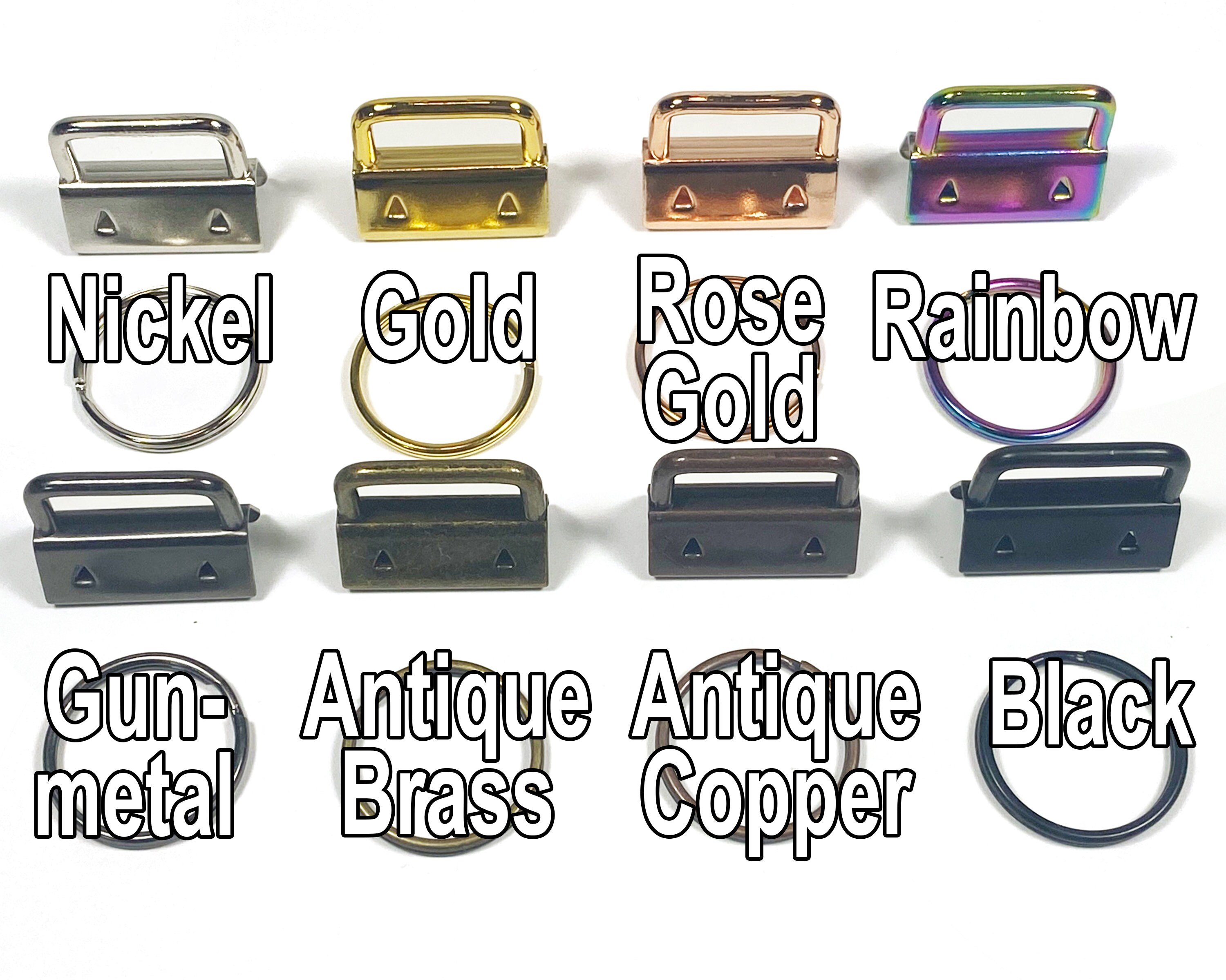 1 Inch Key Fob Hardware With Key Ring Sets Nickel Gold - Etsy