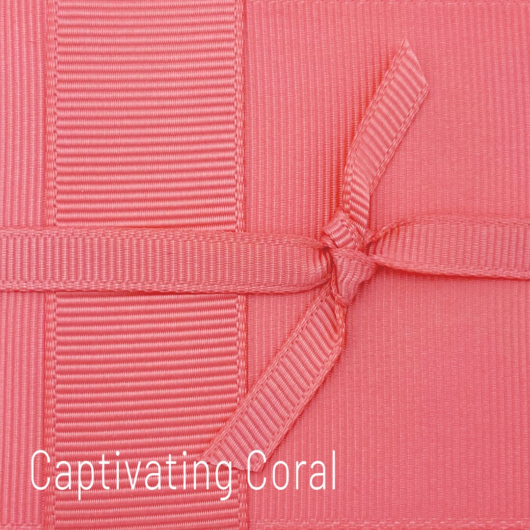 Captivating Coral GROSGRAIN Ribbon by the Yard CHOOSE Width & Length - Etsy