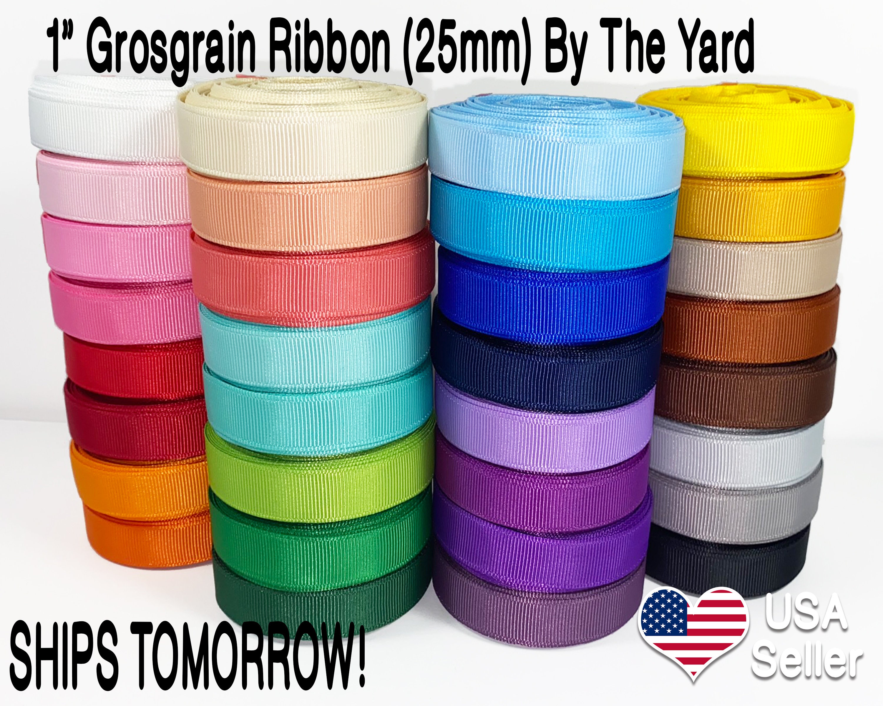 1 Inch GROSGRAIN Ribbon By The Yard 5 10 20 yard 25mm | Etsy